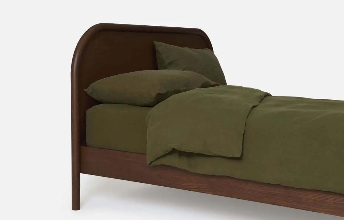 Dark Oak Arc Bed | Shop online at Marmaduke Shoppe, NX