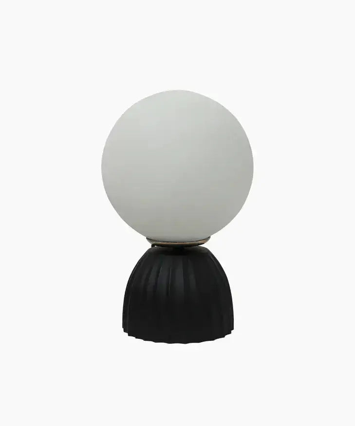 Orion Ribbed Orb Black Lamp | Shop online at Marmaduke Shoppe